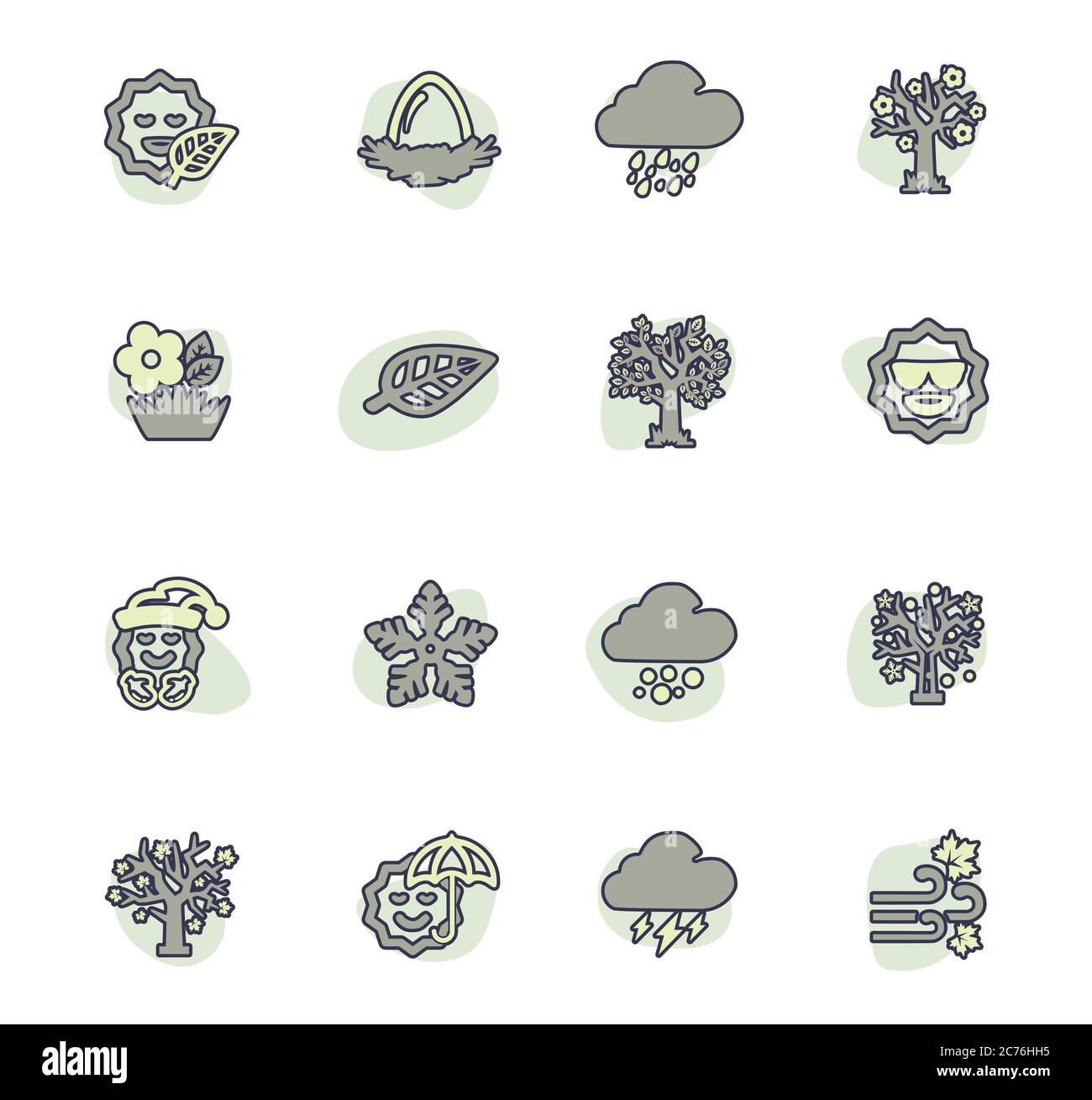 Seasons icons set Stock Vector Image & Art - Alamy