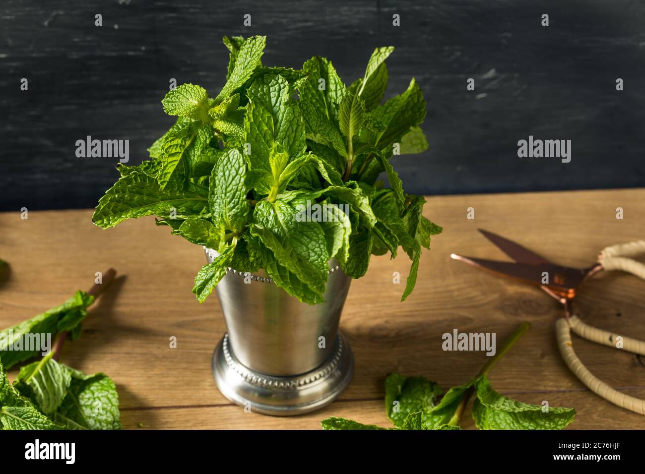 Raw Green Organic Fresh Mint in a Bunch Stock Photo - Alamy