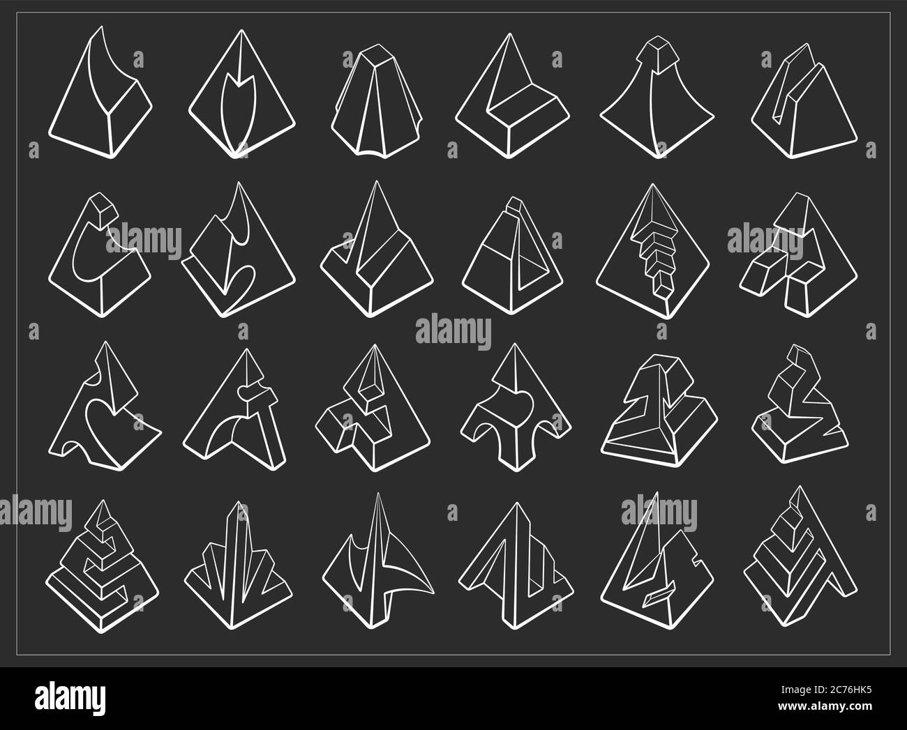 Set of 3D geometric shapes pyramid designs Stock Vector Image & Art - Alamy