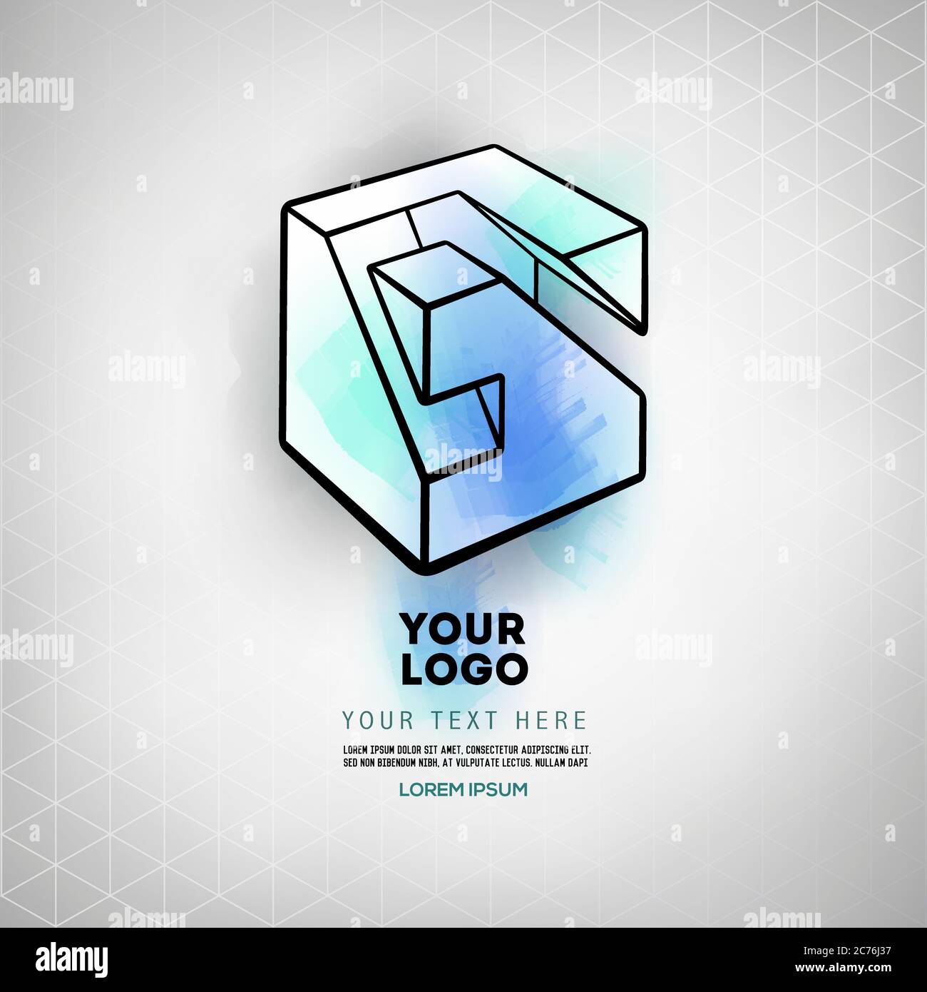 Vector geometric figure cube logo design Stock Vector Image & Art - Alamy