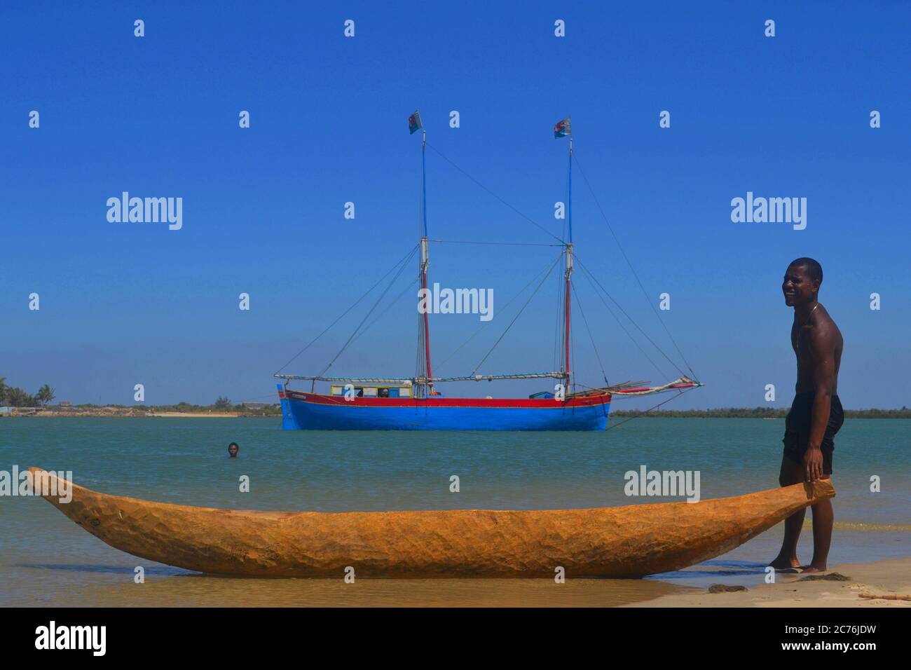 Traditional wooden boats in Morondava, Madagascar Stock Photo - Alamy