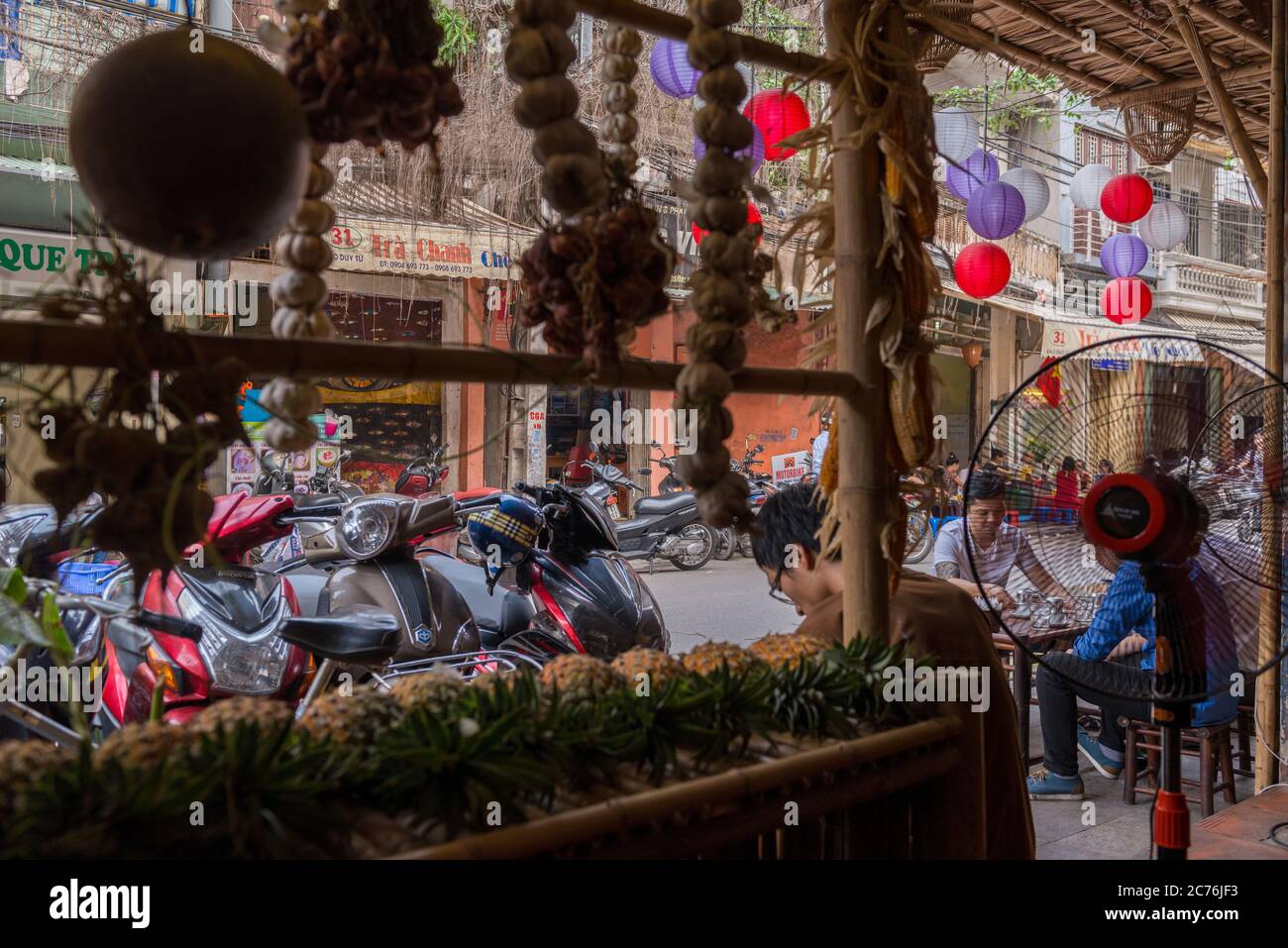 View from inside cafe Stock Photo - Alamy