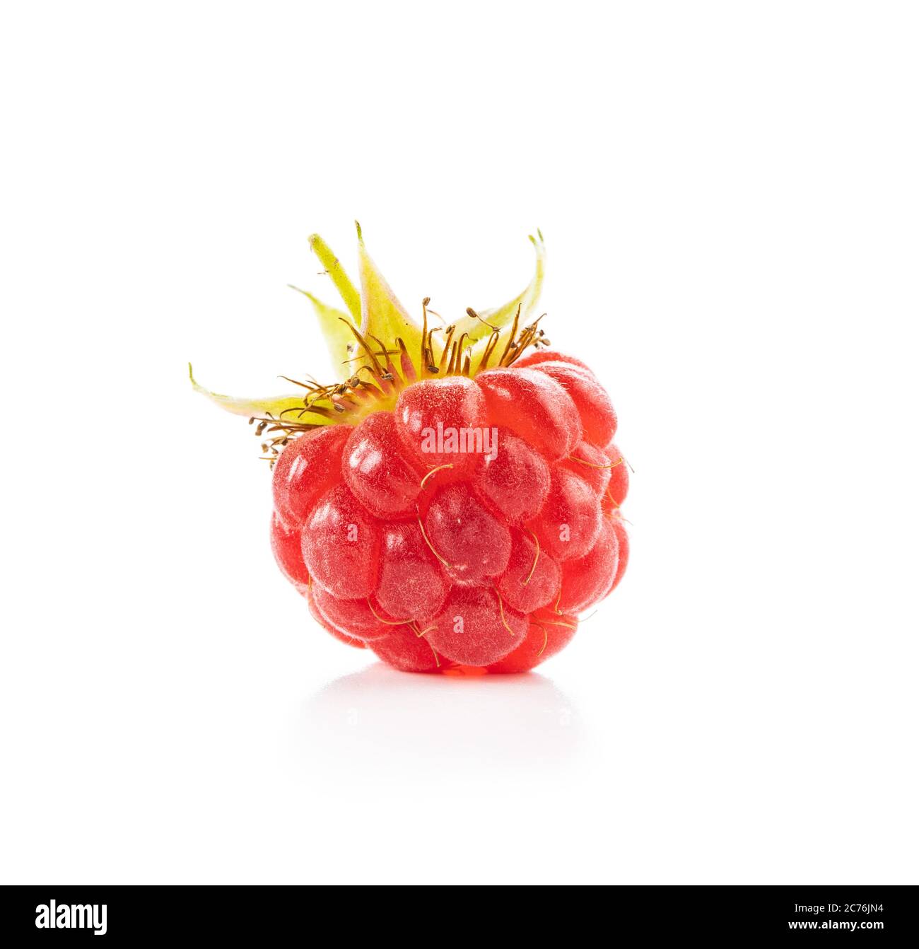 Ripe red raspberry isolated on white background Stock Photo - Alamy