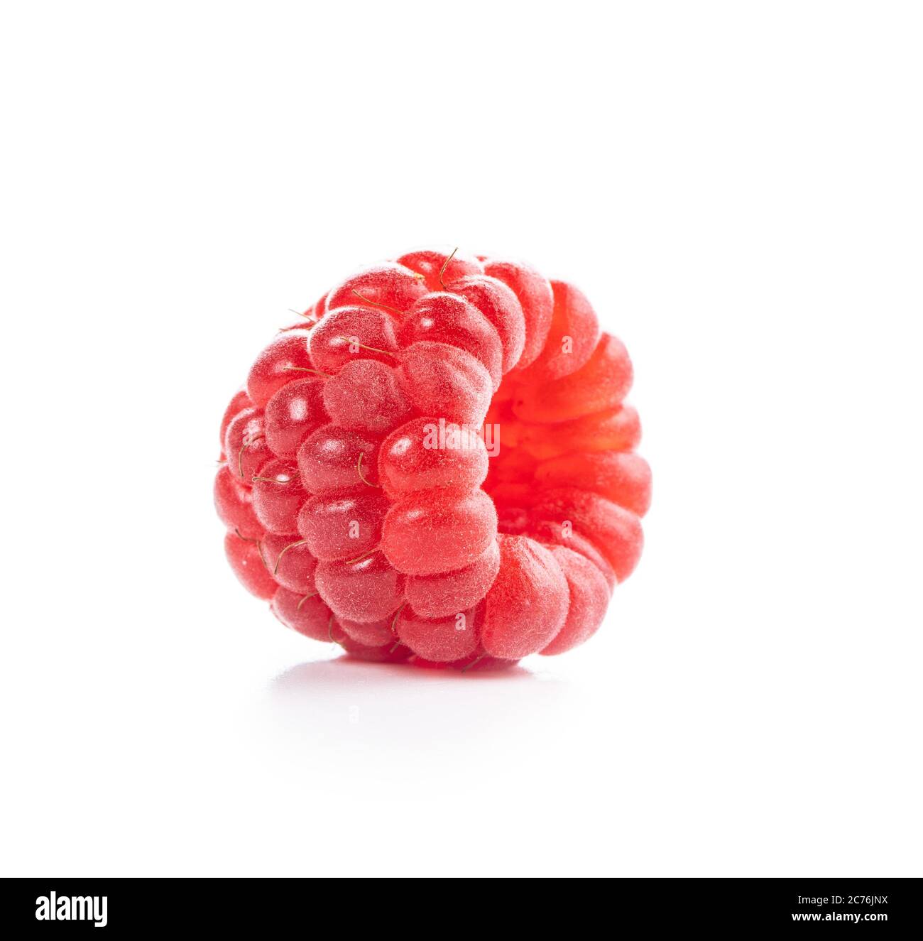 Ripe red raspberry isolated on white background Stock Photo - Alamy