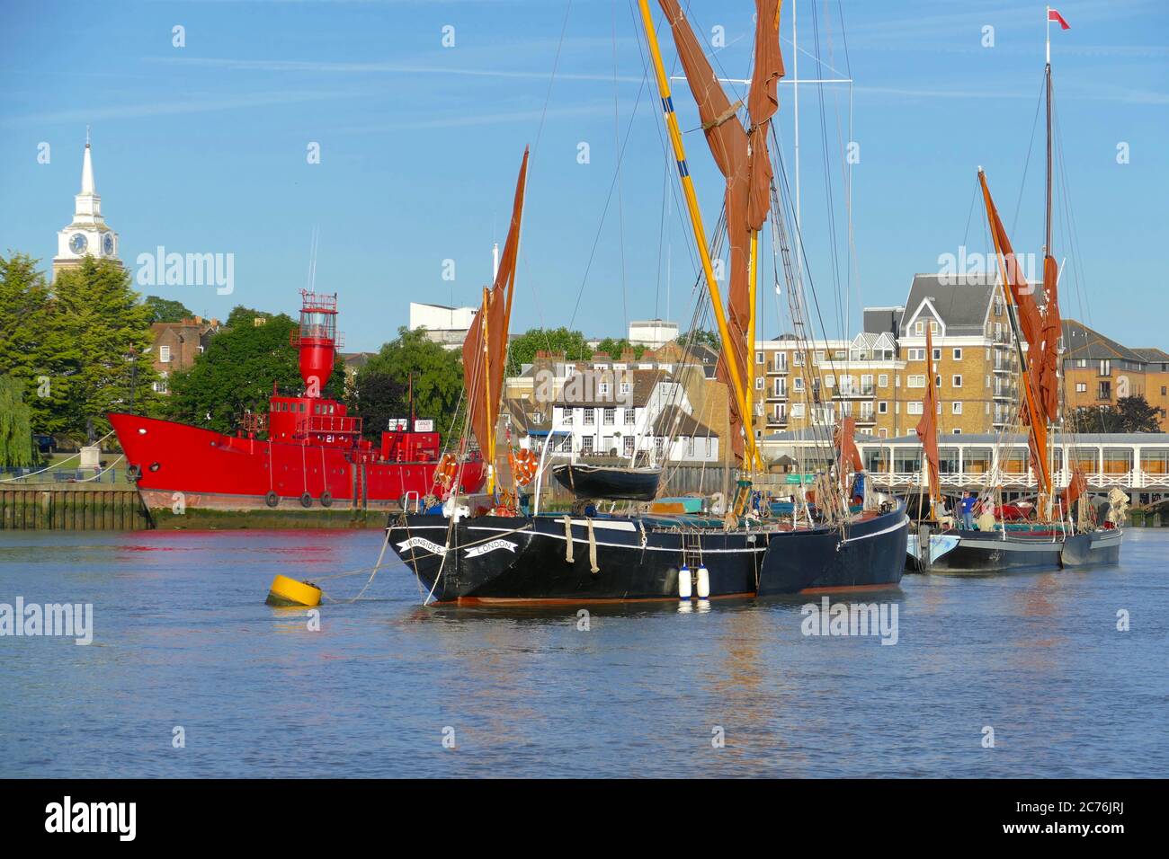 Gravesend viewed from the Thames, The spire of St Georges, LV 21 ...