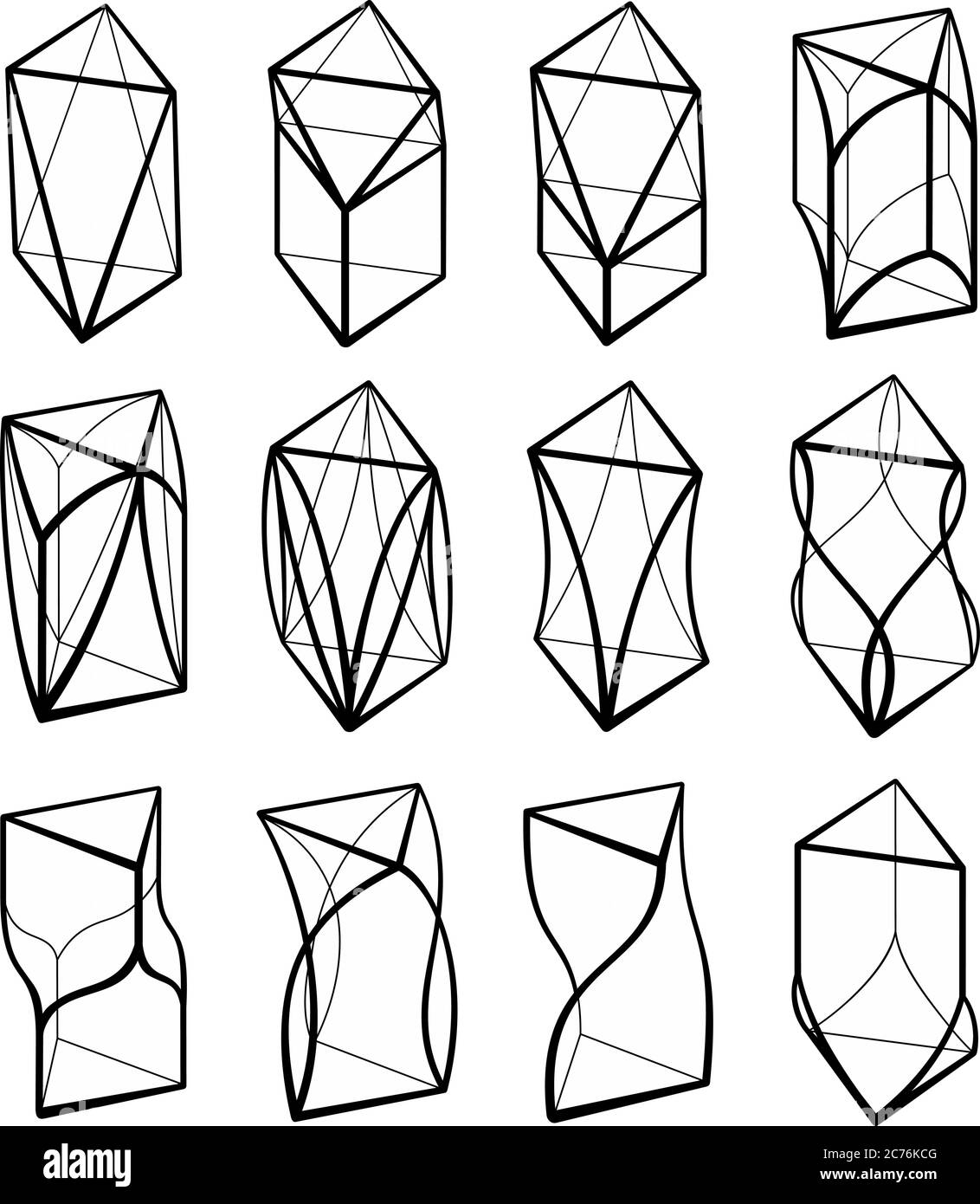 Set of 3D geometric shapes prism designs Stock Vector Image & Art - Alamy