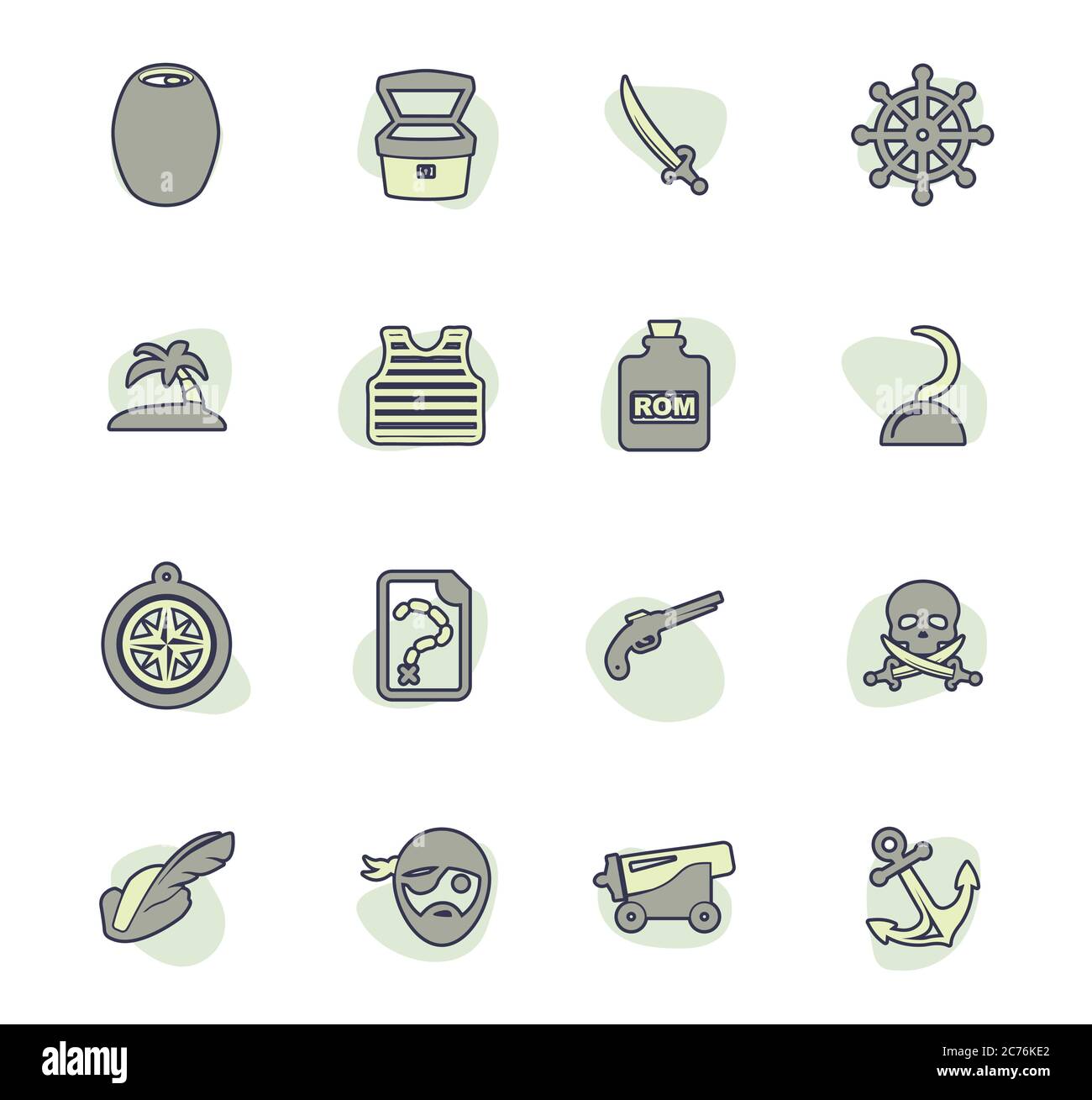 Pirates icons set Stock Vector Image & Art - Alamy