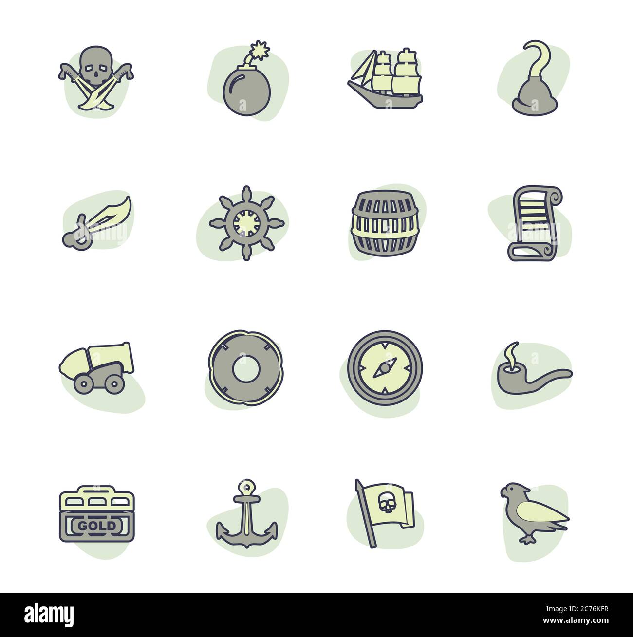 Pirates icons set Stock Vector Image & Art - Alamy