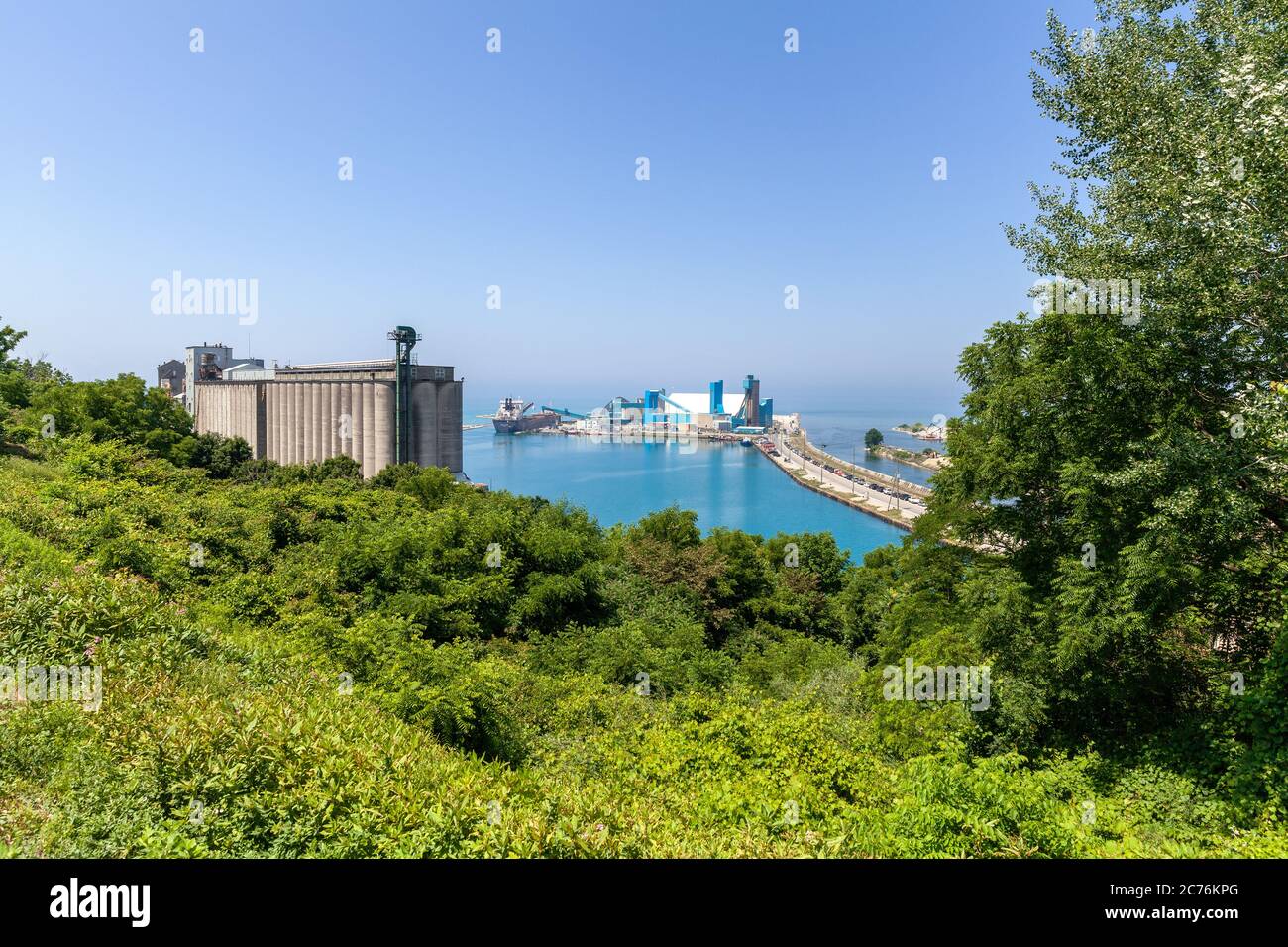Grain Terminal And Goderich Salt Mine And A Great Lakes Bulk Carrier ...
