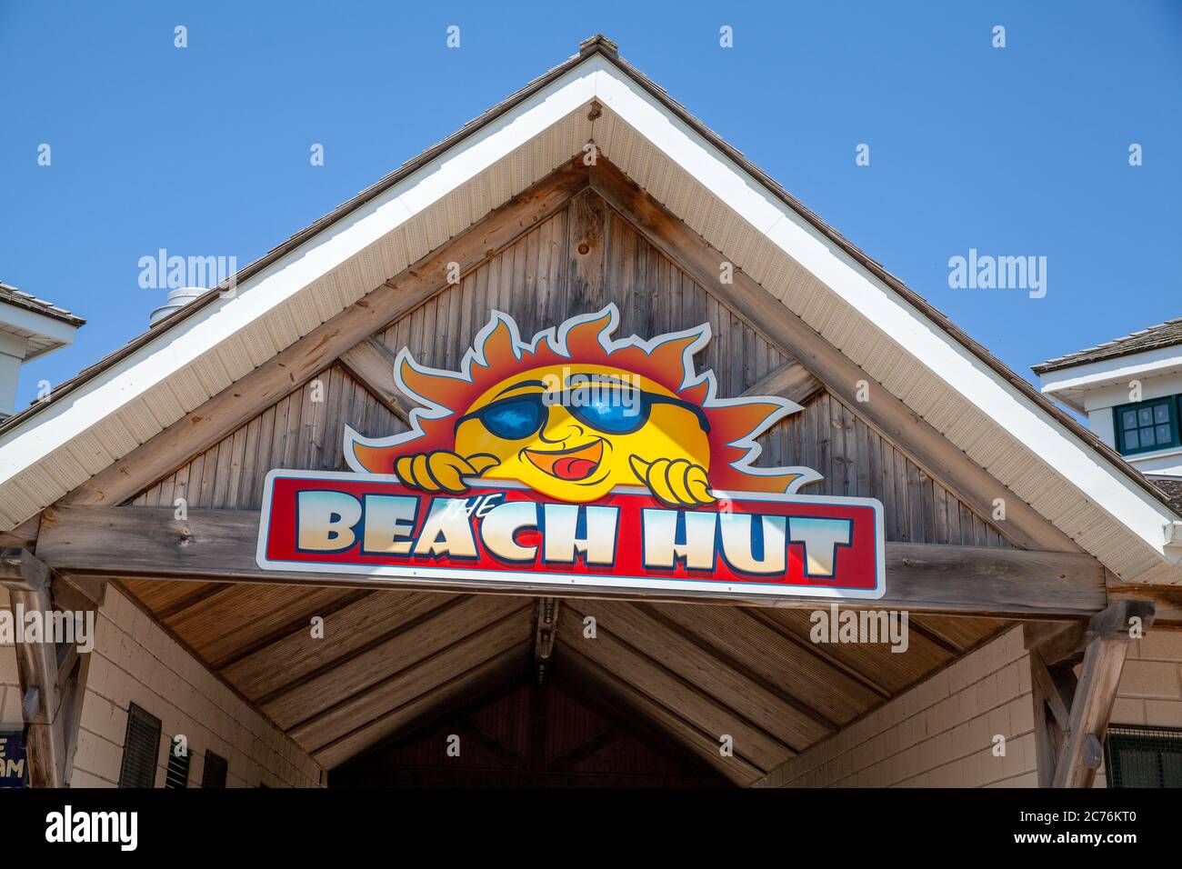 The Rotary Beach Hut Sign On The Beachfront Of Lake Huron In Goderich ...