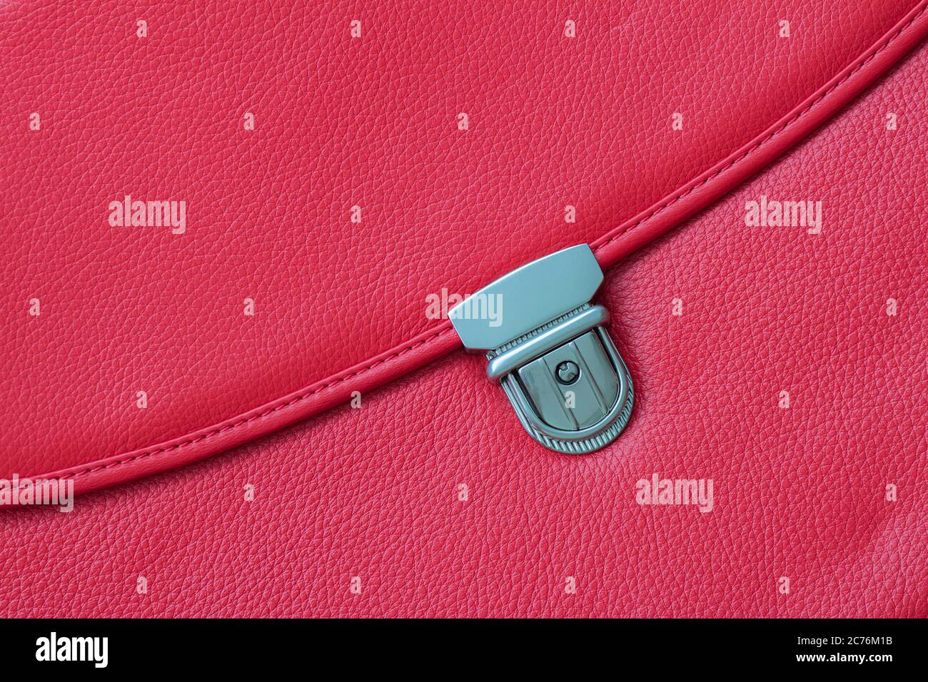 Close-up texture of briefcase, handbag from genuine leather with metal ...