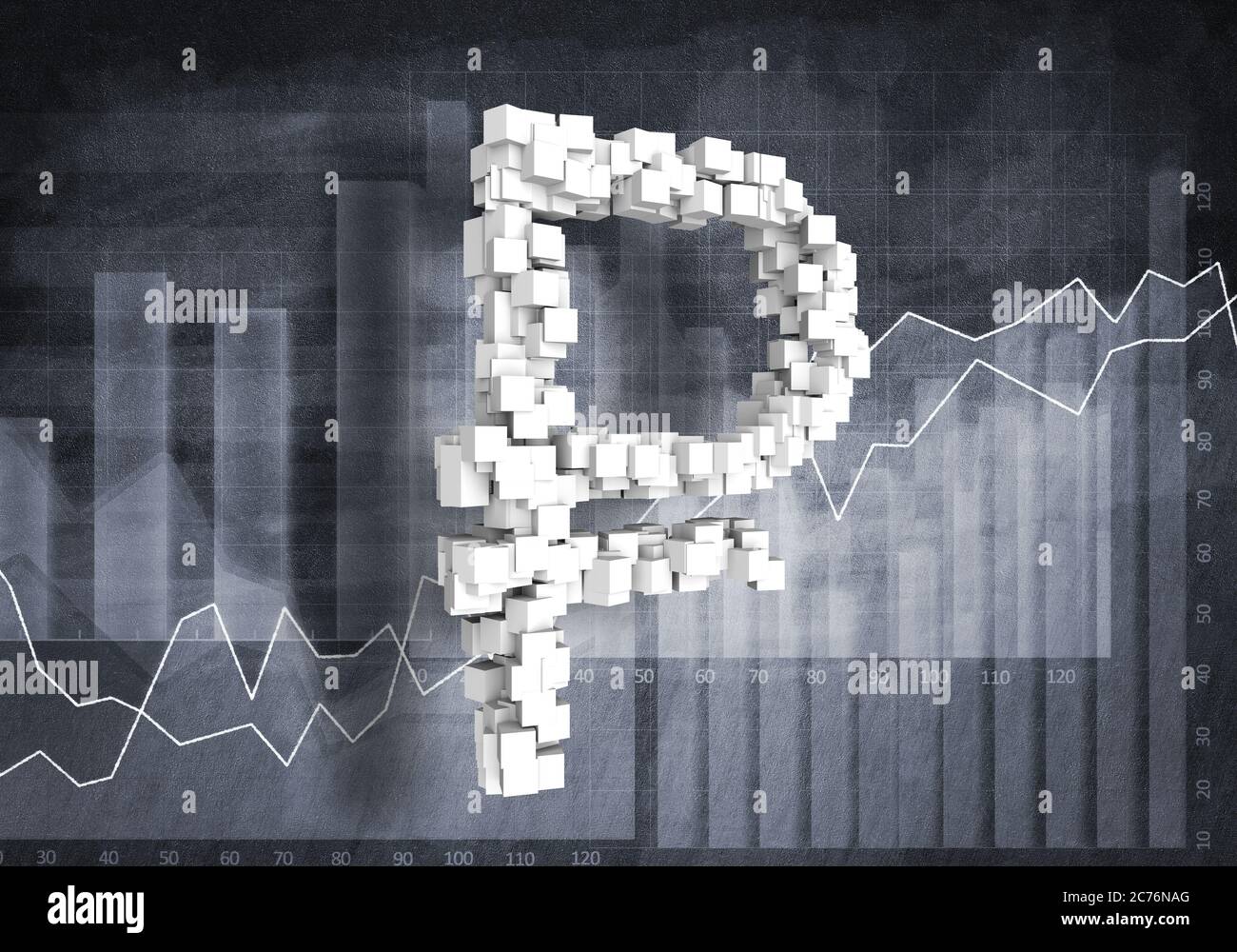 Rouble currency rate, 3D rendering Stock Photo - Alamy