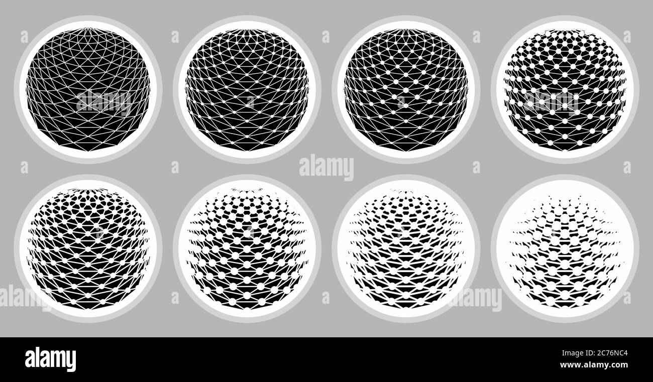 Vector dotted striped spheres set Stock Vector Image & Art - Alamy