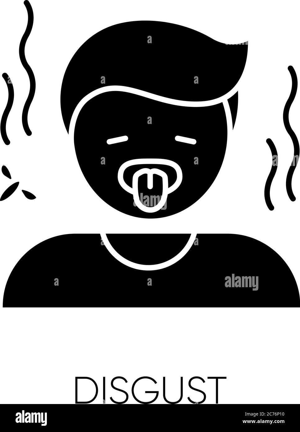 Disgust black glyph icon. Feeling of revulsion, strong disapproval and ...