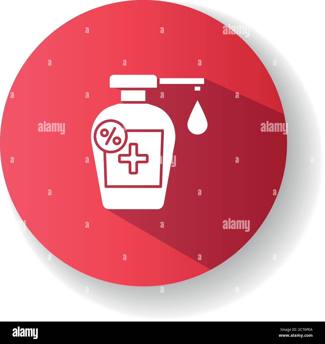 Alcohol based disinfectant red flat design long shadow glyph icon ...
