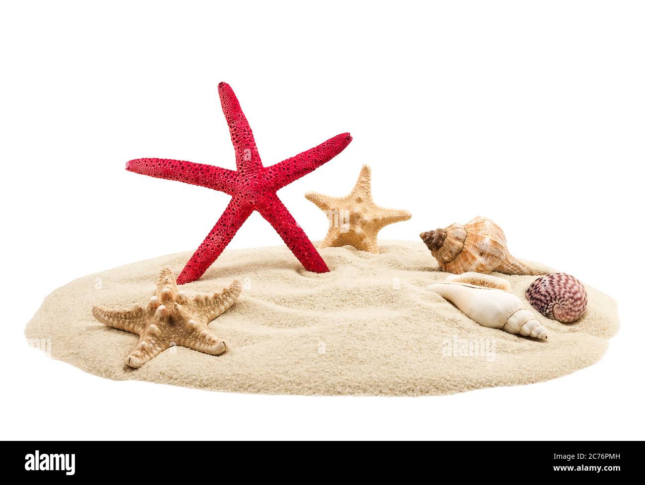 Sea shells and sand, isolated on white background Stock Photo - Alamy
