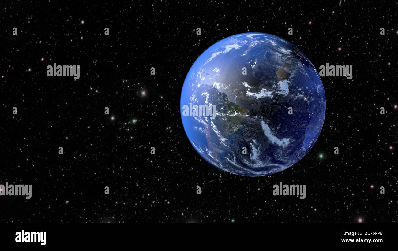 The rotation of the planet Earth. 3D rendering Stock Photo - Alamy