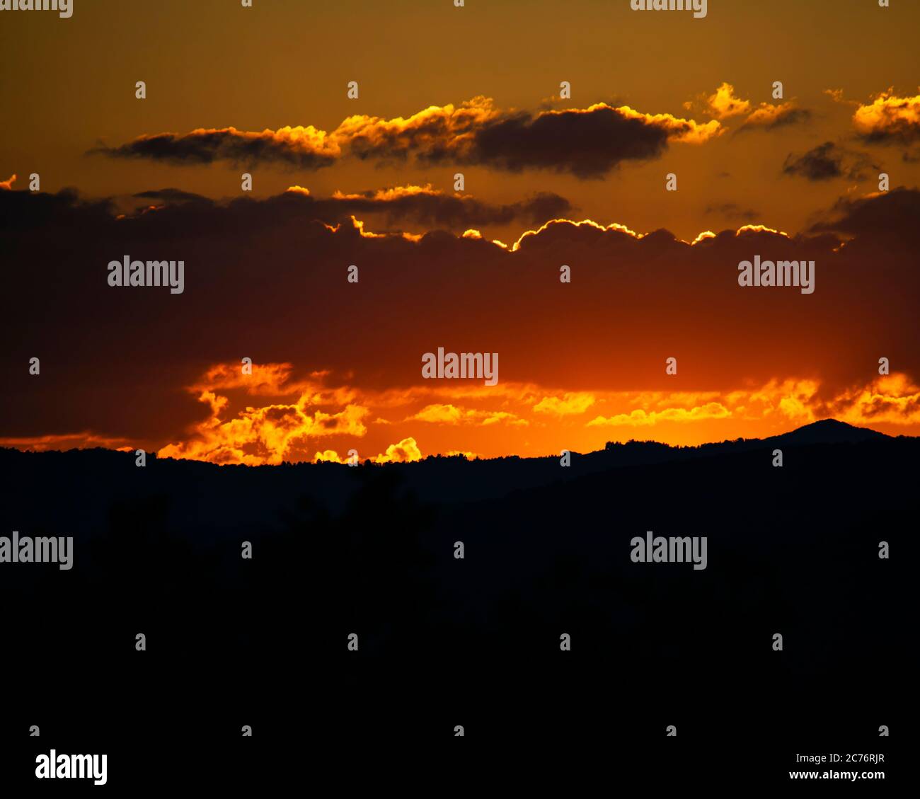 Beautiful summer sunset seen from Mountain View Overlook in Wilkes ...