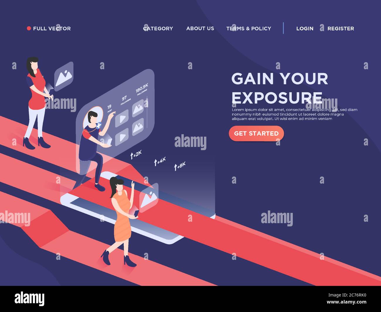 Isometric web landing page hi-res stock photography and images - Alamy