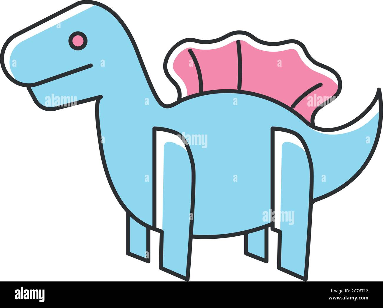 Dinosaur 3D puzzle toy RGB color icon. Dino toy for toddlers ...