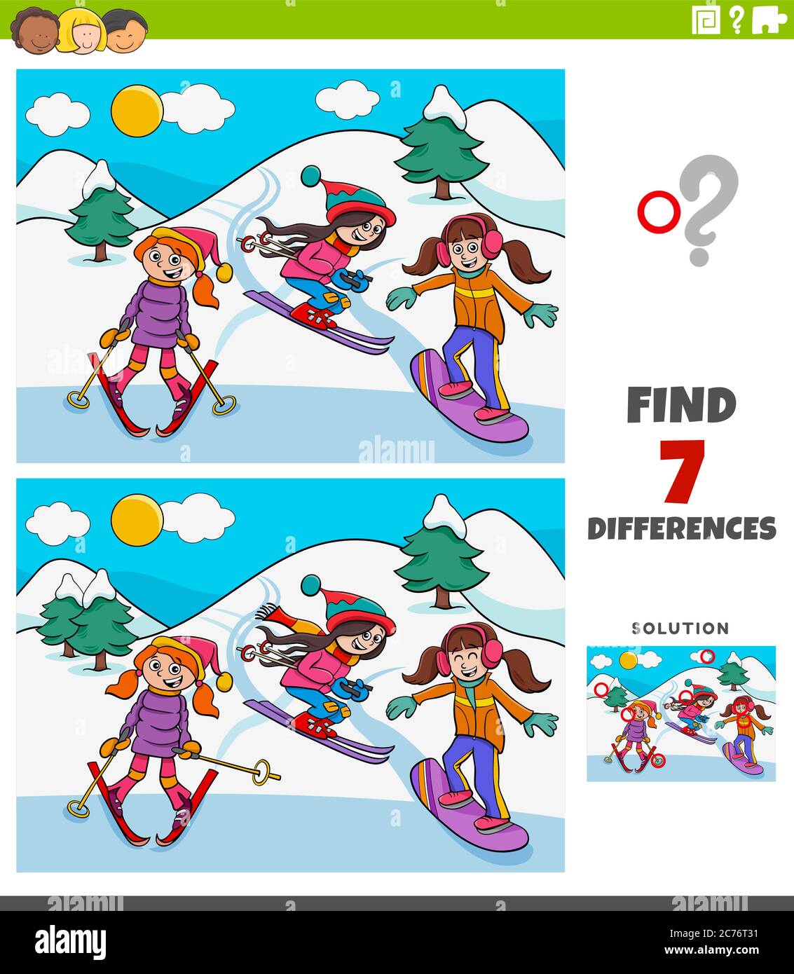 Difference Between Picture For Kids Kids Spot Difference Stock