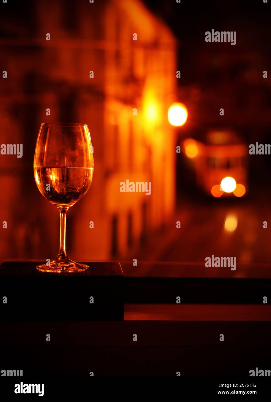Wine glass on a window sill Stock Photo - Alamy