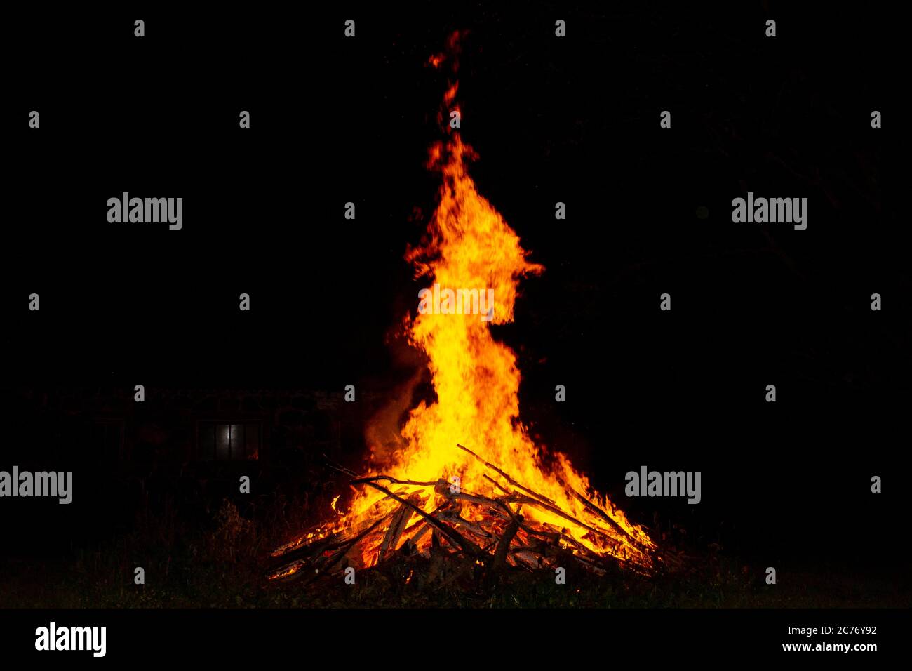 Midsummer holidays festival symbol fire place, traditional in Latvia ...