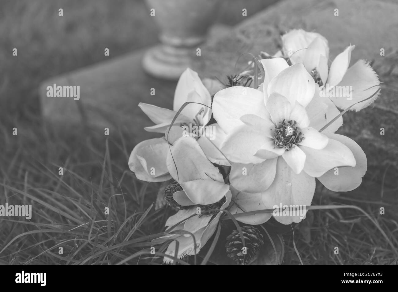Flowers on graves Black and White Stock Photos & Images - Alamy