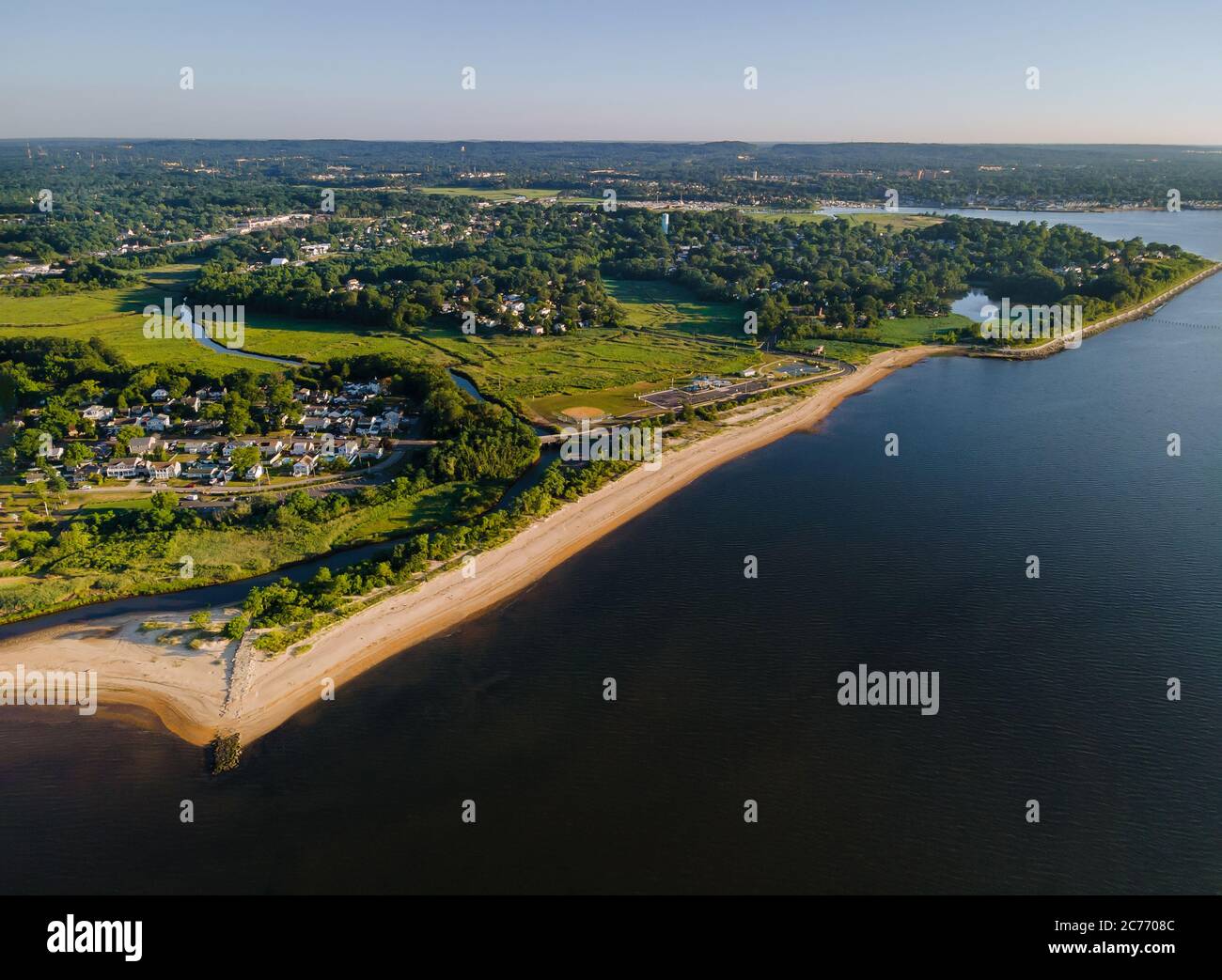 High angle view in the beautiful panorama coastal area beach Stock ...