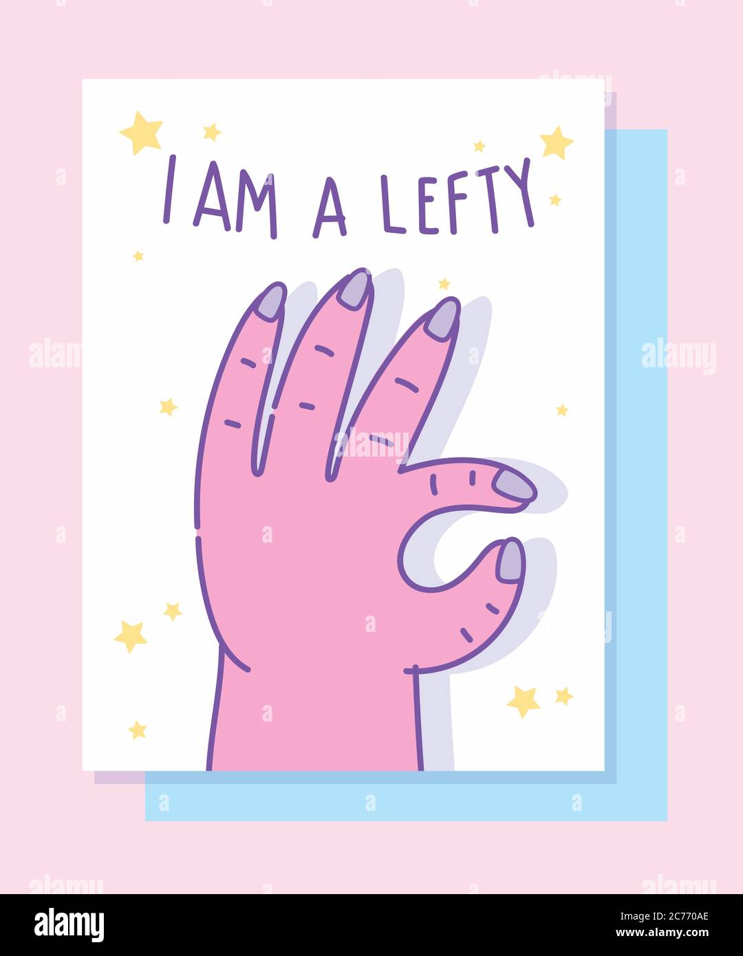 left handers day, hand showing like gesture cartoon celebration vector ...