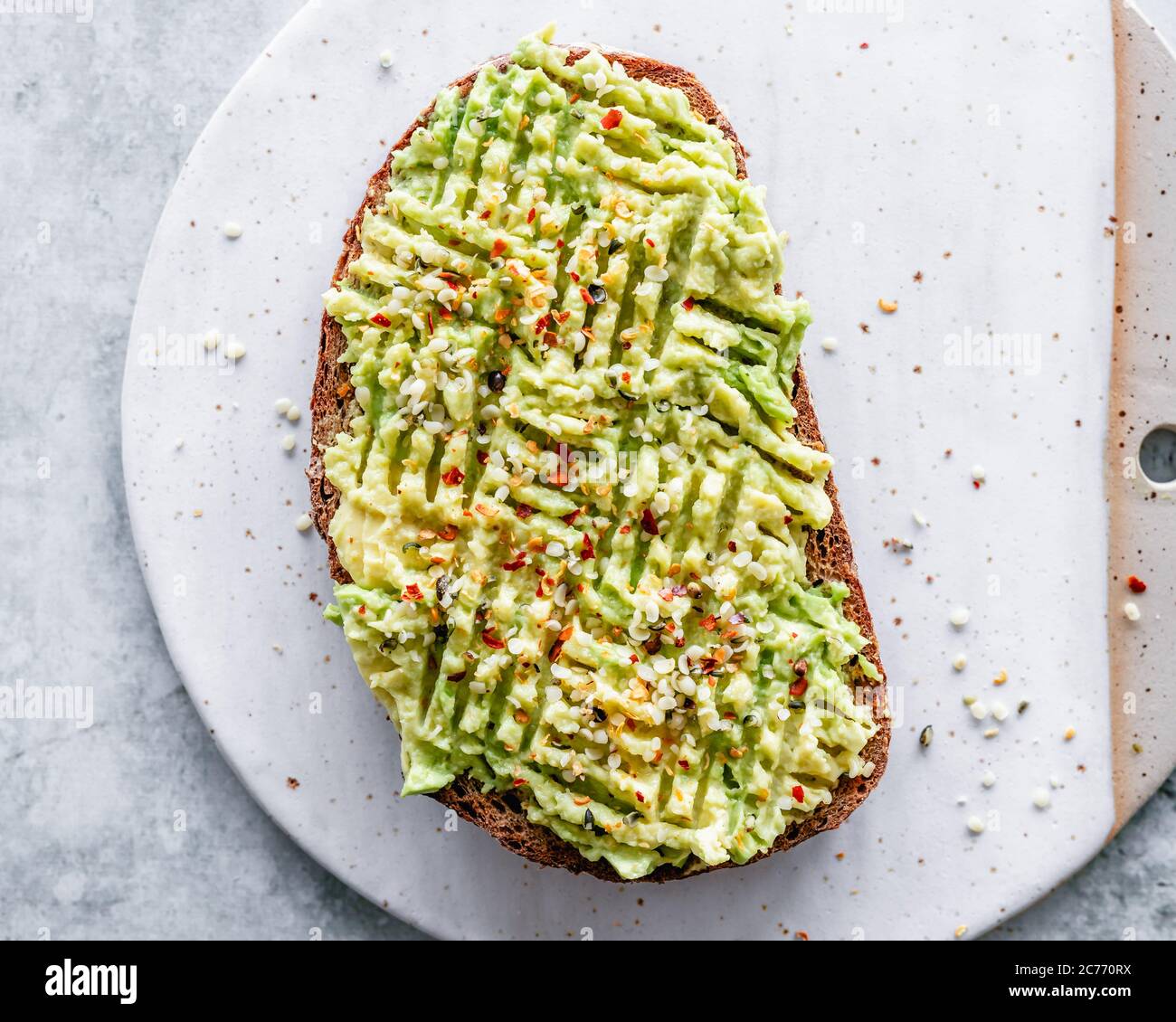 Mashed avocado toast chilli hi-res stock photography and images - Alamy