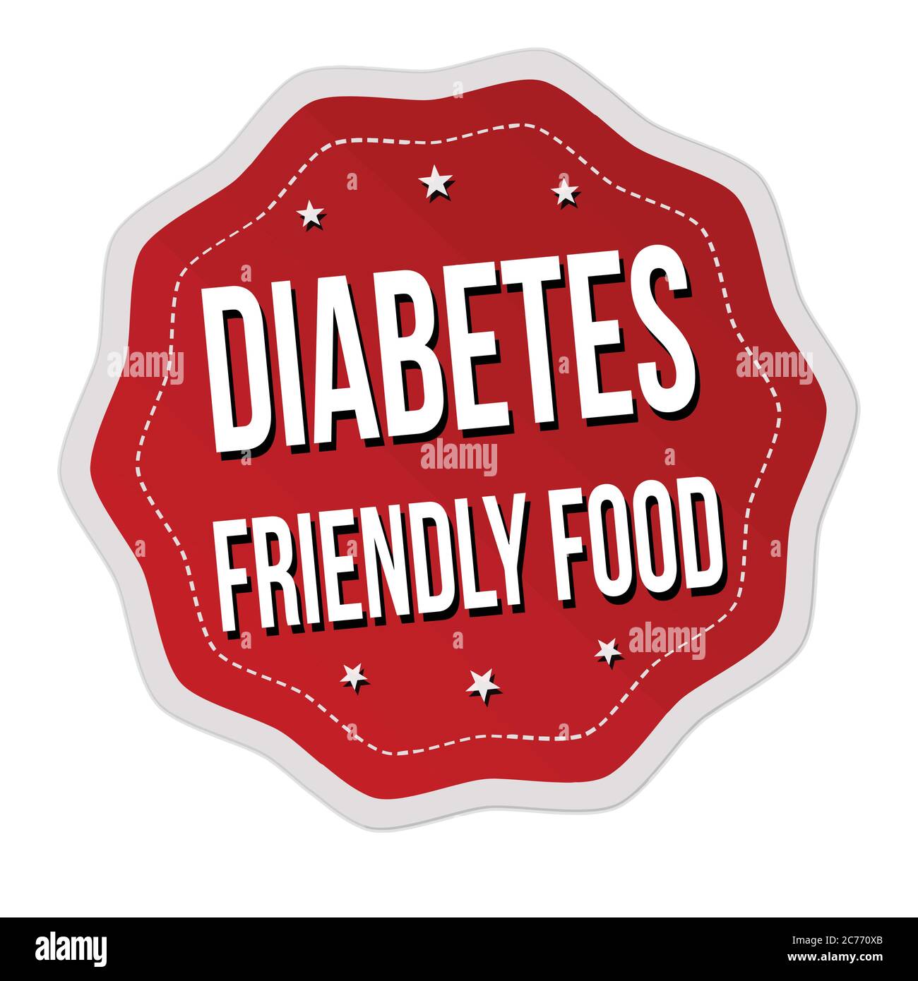 Diabets friendly food label or sticker on white background, vector ...