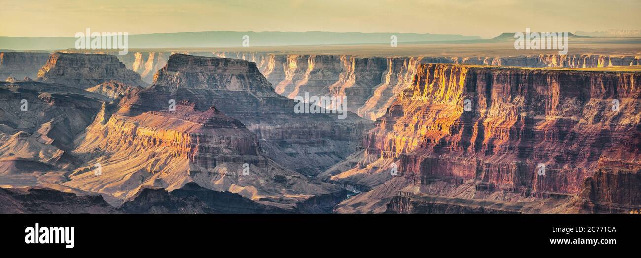 Grand Canyon banner nature landscape steep cliffs at sunset dusk ...