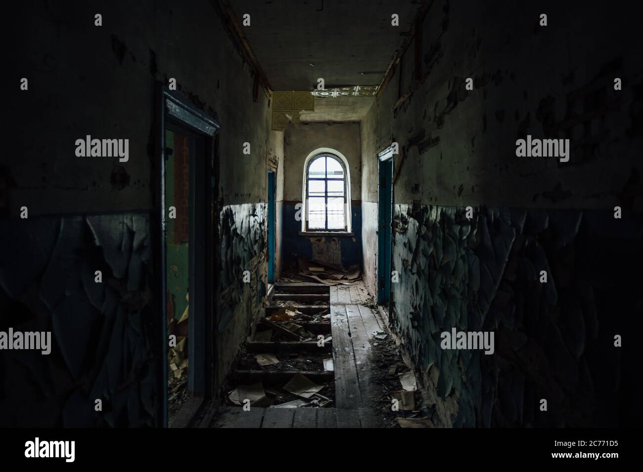 Scary school corridor hi-res stock photography and images - Alamy