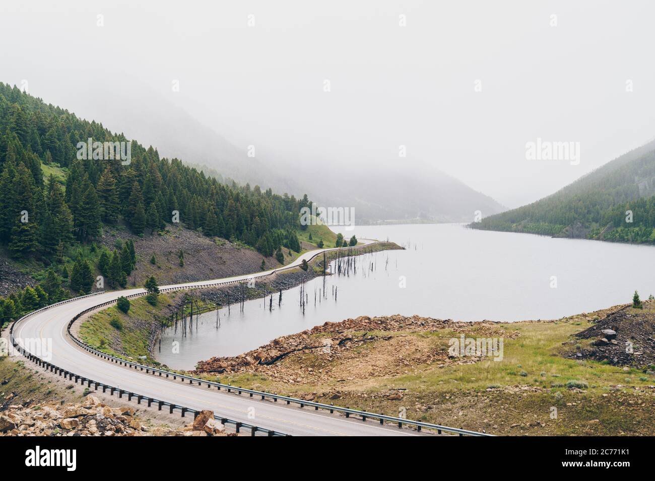 Quake Lake, a lake created in 1959 by a landslide across the Madison ...