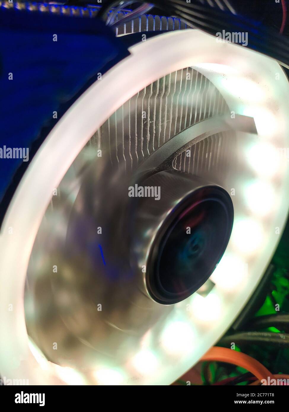 Modern computer air cooling with multi-colored led backlight-fans ...