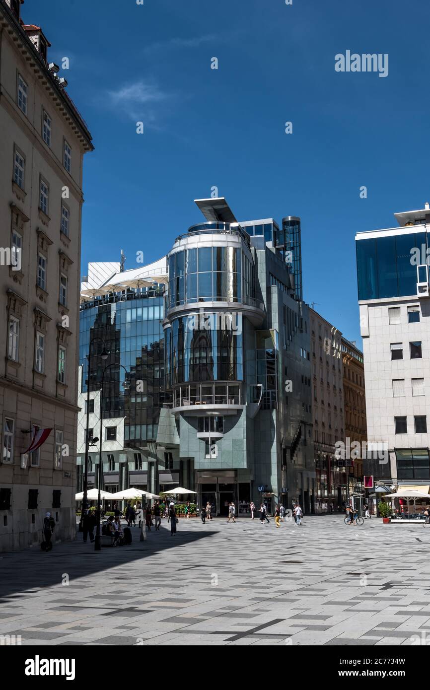 VIENNA, AUSTRIA - JULY 02, 2020: Famous Haas Haus, Modern Building ...