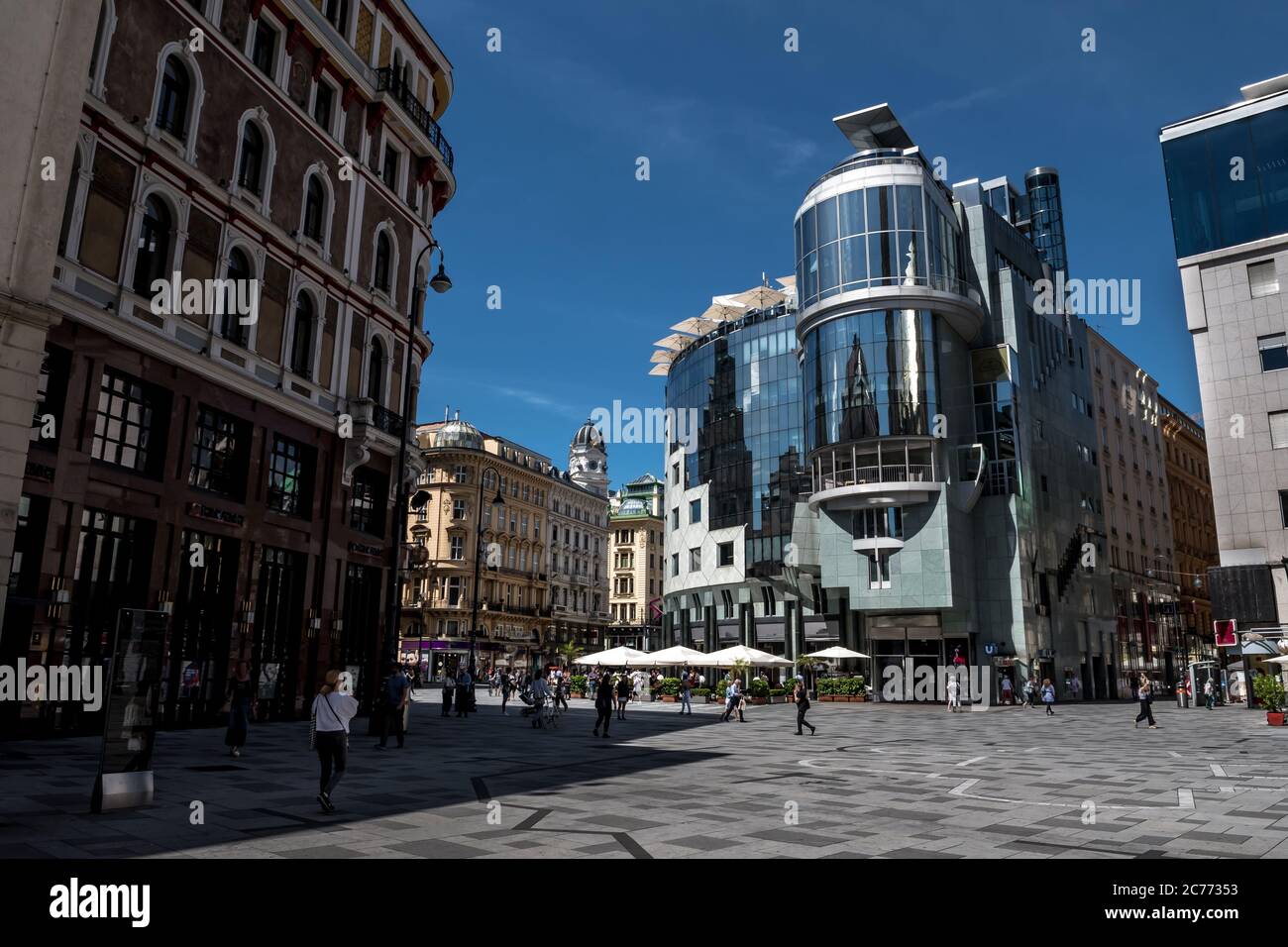 VIENNA, AUSTRIA - JULY 02, 2020: Famous Haas Haus, Modern Building ...