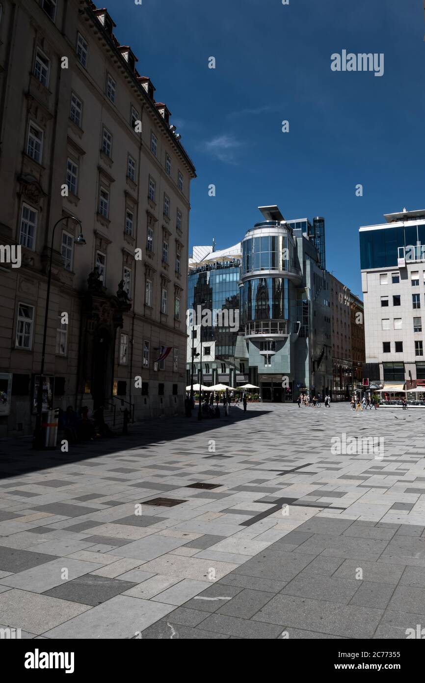 VIENNA, AUSTRIA - JULY 02, 2020: Famous Haas Haus, Modern Building ...