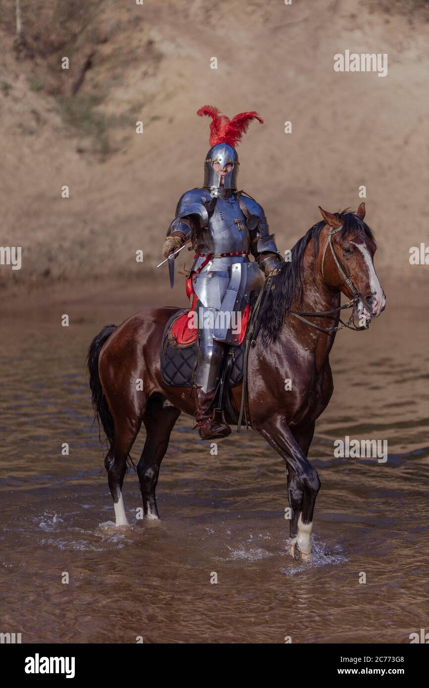 Soldier riding brown horse hi-res stock photography and images - Alamy
