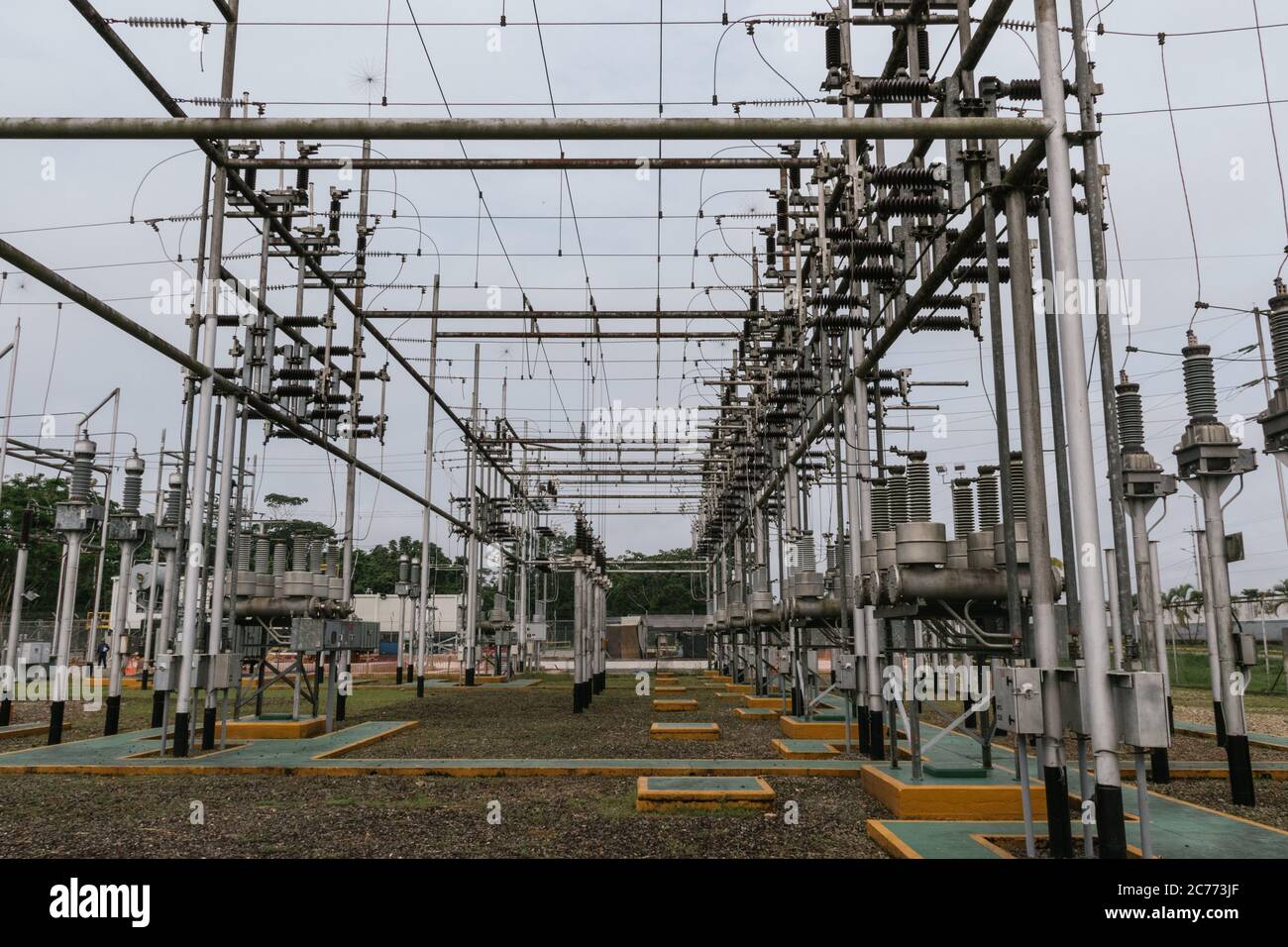 electrical towers, distribution centers, high voltage cables, high ...