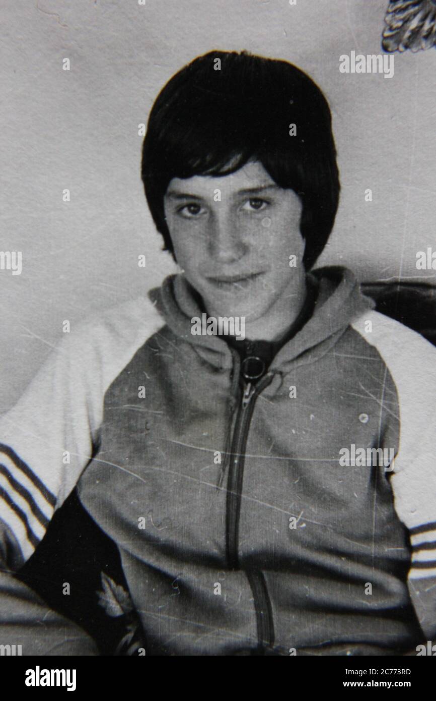 Fine 70s vintage black and white lifestyle photography of a regular kid ...