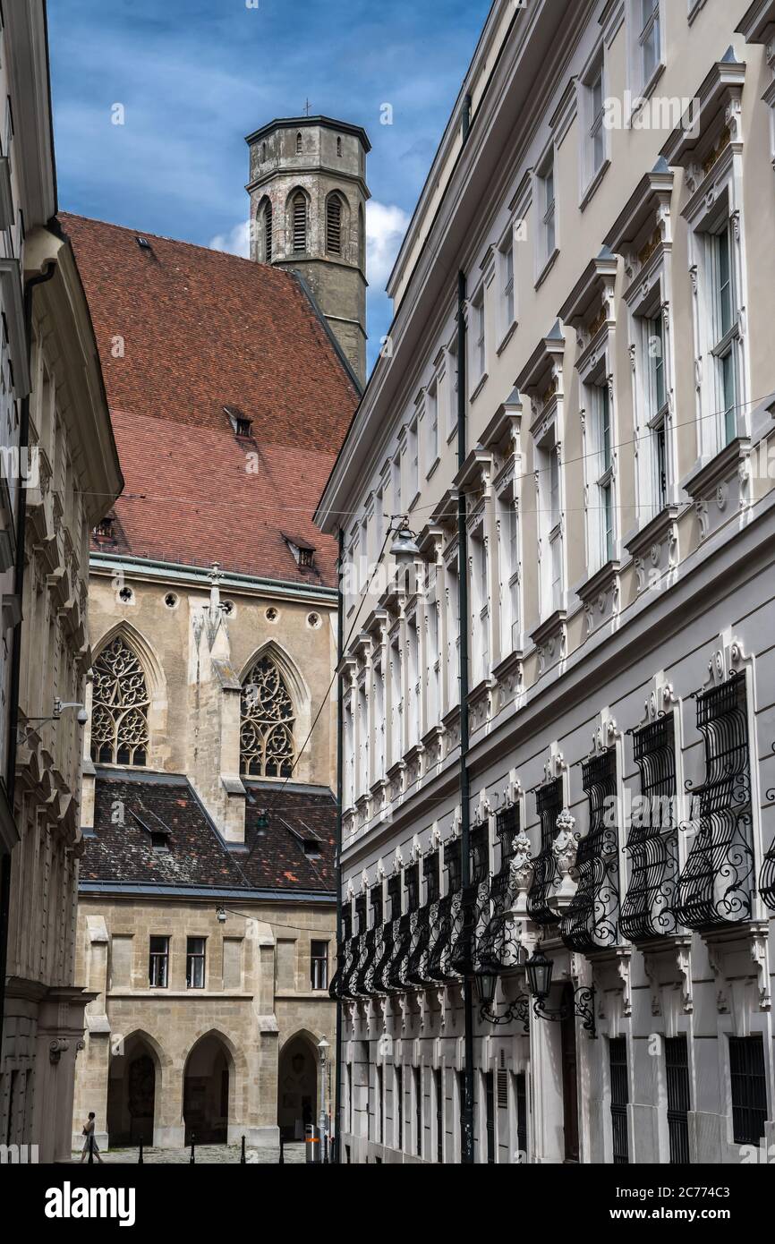 Gothic Curch, Minoritenkirche, In Narrow Alley In The Inner City Of ...