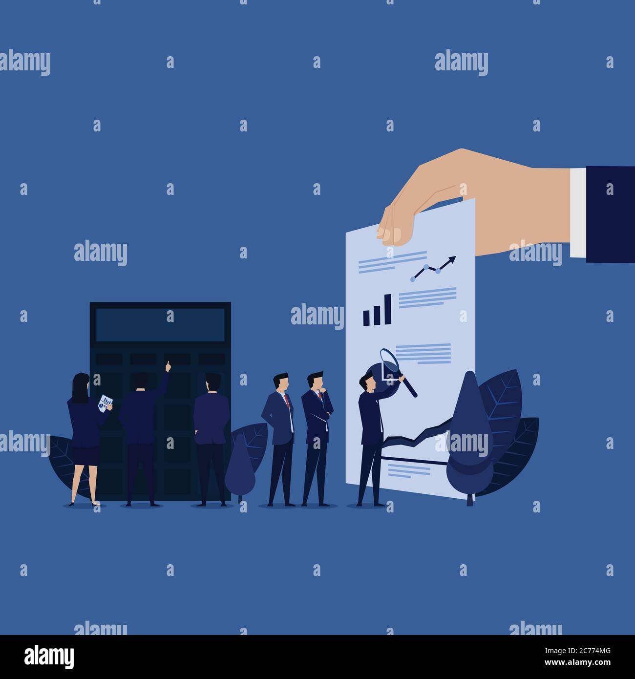 Businessman financial report in office Stock Vector Images - Alamy