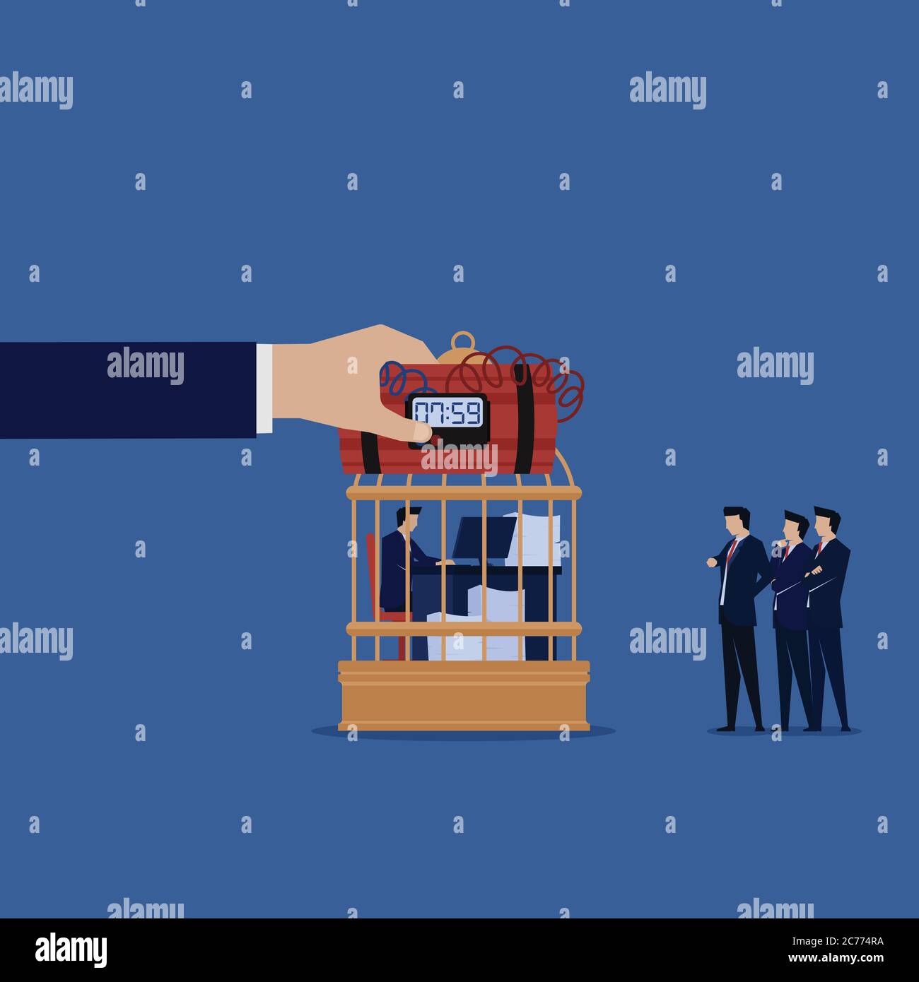 Businessman work on desk with bomb client waiting metaphor of deadline ...
