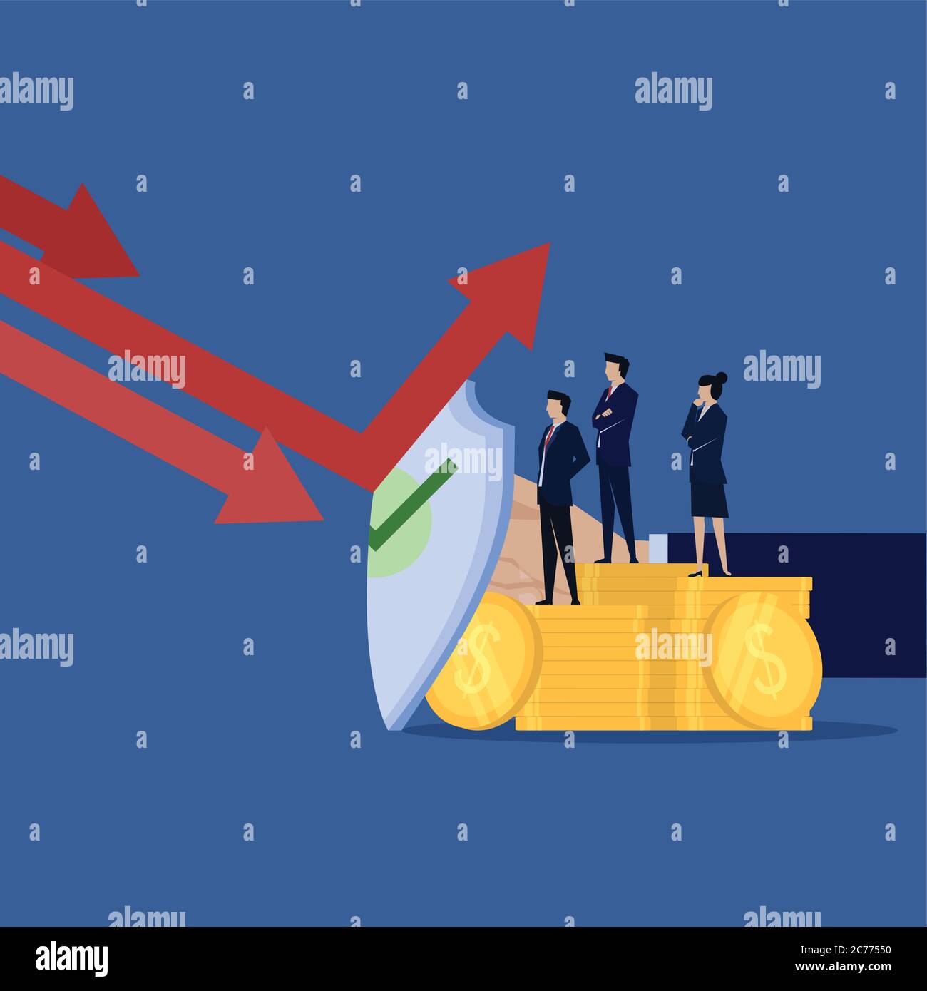 Business team analyze data profit for investment. Business Landing Page ...