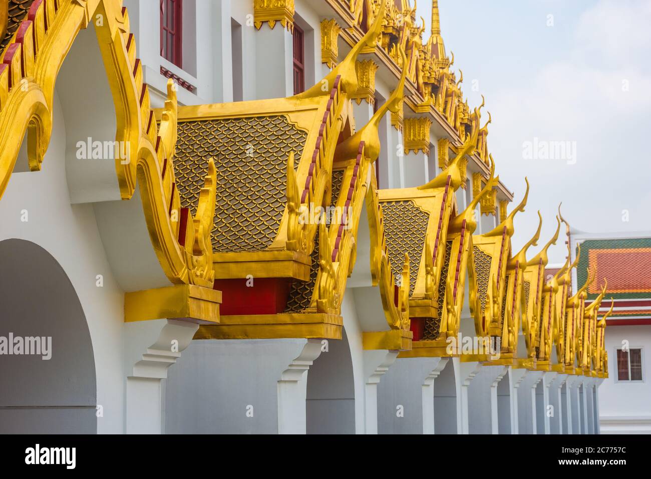 Loha Prasat Temple, also called the "Metal Castle", Bangkok, Thailand ...