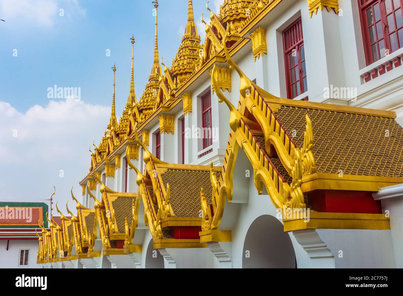 Loha Prasat Temple, also called the "Metal Castle", Bangkok, Thailand ...