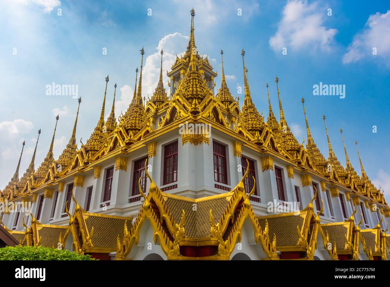Loha Prasat Temple, also called the "Metal Castle", Bangkok, Thailand ...