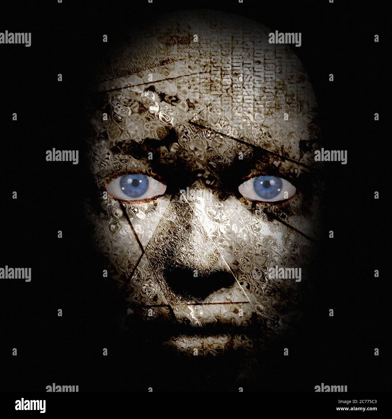 Scary human face Stock Photo - Alamy